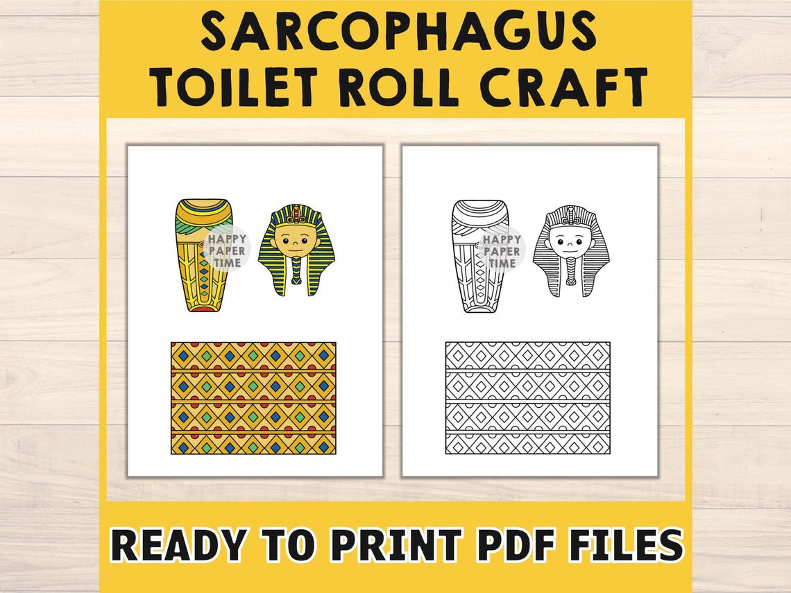 Sarcophagus Toilet Paper Roll Craft Ancient Egypt Party Coloring ...