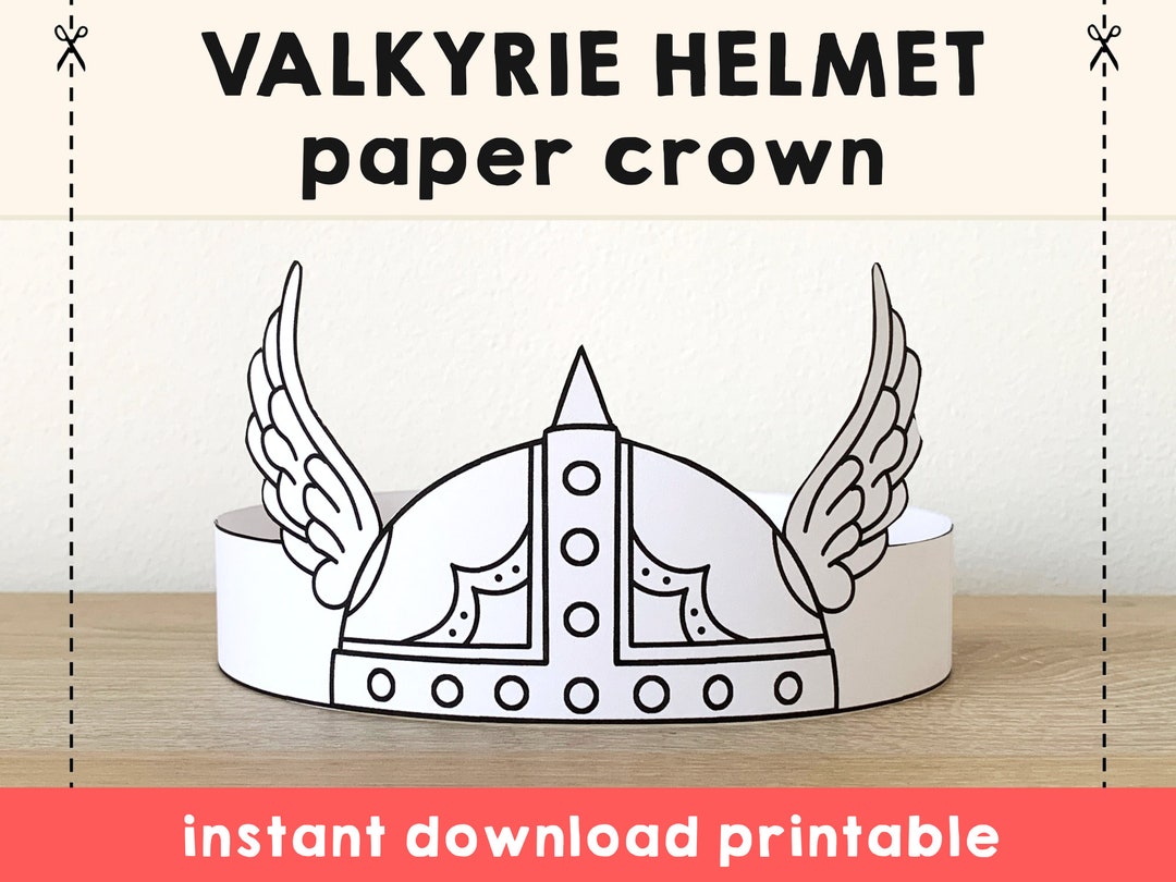 Viking Paper Crown Activity Printable Kids Craft Helmet Medieval ...
