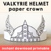 Viking Paper Crown Activity Printable Kids Craft Helmet Medieval ...