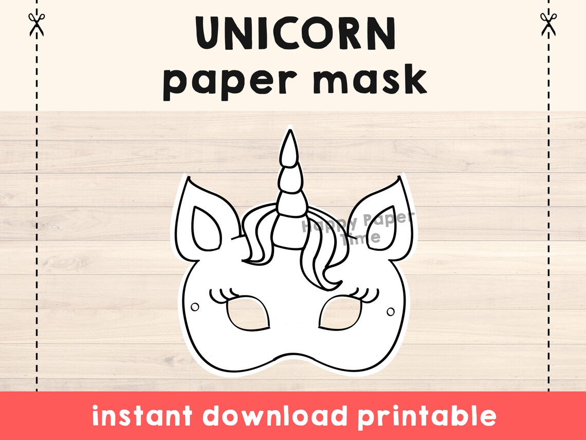 Unicorn Mask Unicorn Printable Mask Unicorn Party Favor Unicorn Costume ...