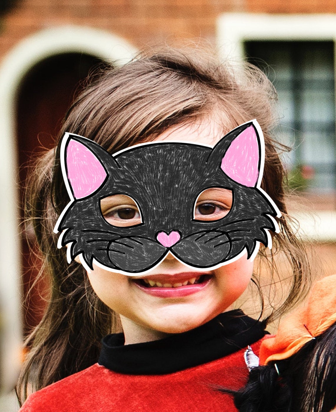 Black Cat Mask Kids Costume Black Cat Mask Diy Black Cat Mask | Etsy
