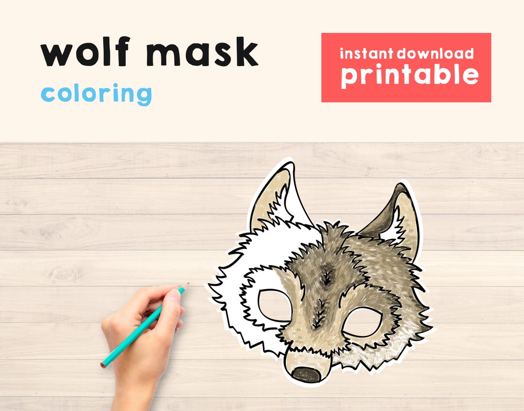 Wolf Mask, Wolf Mask Kids Diy, Wolf Party Favor, Wolf Costume Diy, Wolf ...