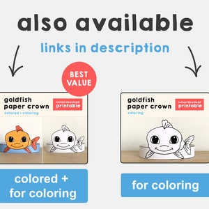 Goldfish Paper Crown Headband Pet Animal Printable Kids Craft Fish ...