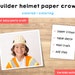 Construction Worker Builder Helmet Paper Crown Party Coloring - Etsy