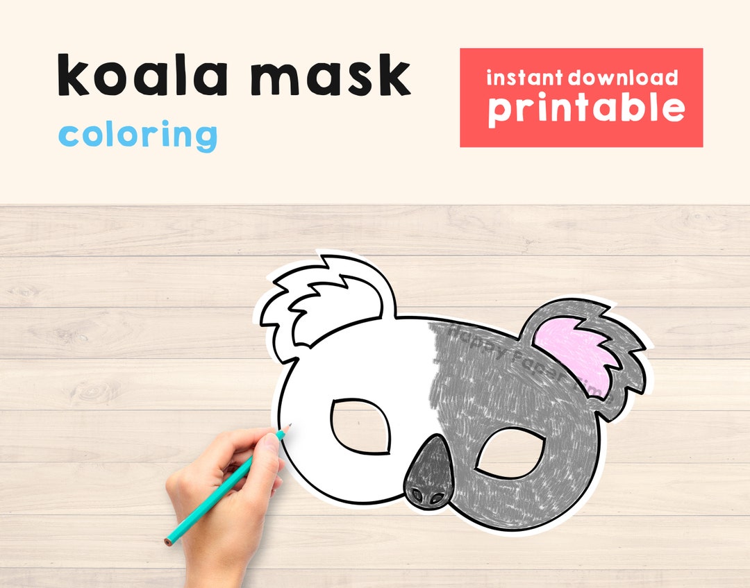 Koala Mask Printable Koala Costume Koala Birthday Theme - Etsy