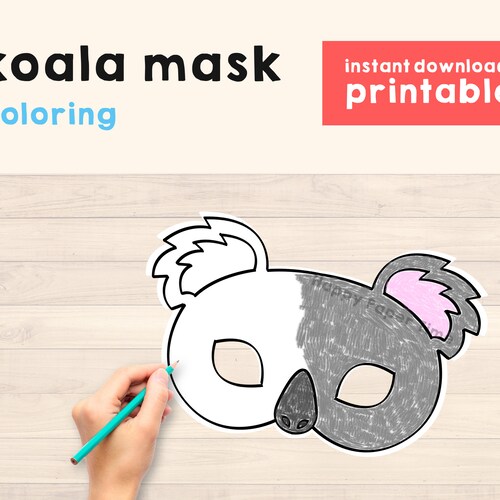 Koala Mask Printable Koala Costume Koala Birthday Theme - Etsy