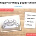 Happy Birthday Paper Crown Party Activity Printable Kids - Etsy