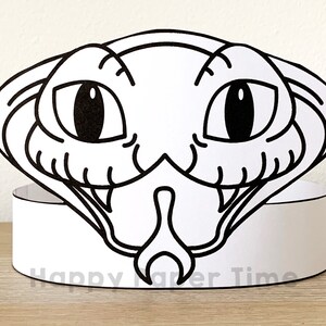 Cobra Paper Crown Party Coloring Printable Kids Craft Jungle Birthday ...