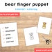 Bear Paper Craft Printable Woodland Animal Finger Puppet Kids - Etsy