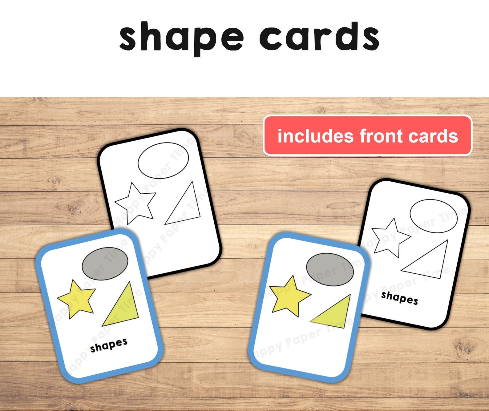 Geometric Shapes Flash Cards Printable Montessori Materials | Etsy