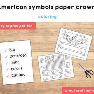 American Symbols Paper Crowns Flag 4th of July Patriotic Printable DIY ...