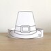Pilgrim Hat Paper Headband Crown Thanksgiving Settler Party Coloring ...