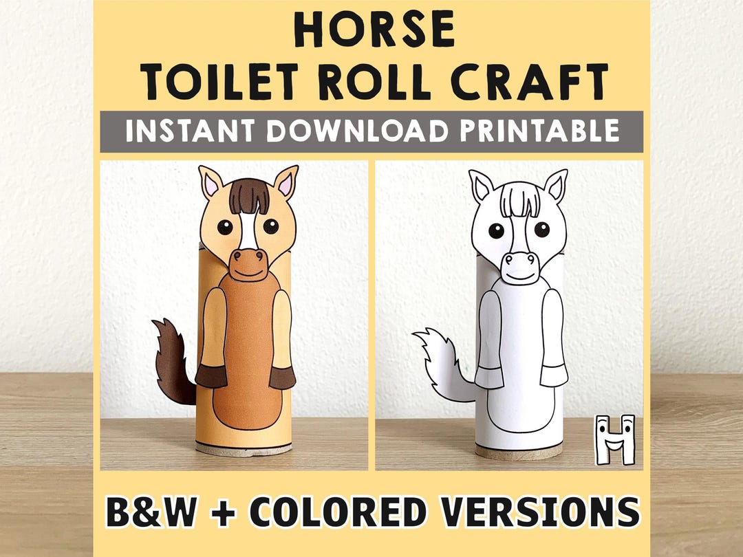 Horse Pony Toilet Paper Roll Craft Farm Animal Party Coloring Printable ...