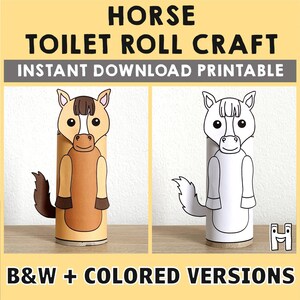 Horse Pony Toilet Paper Roll Craft Farm Animal Party Coloring Printable ...