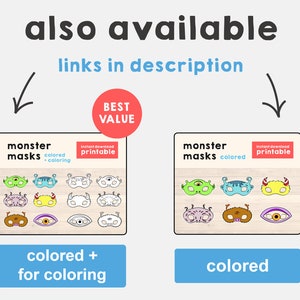 Monster Masks Diy, Monster Costume Kids, Monster Party Favor Masks ...