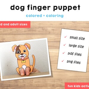 Dog Puppy Paper Craft Printable Pet Animal Finger Puppet Kids Craft ...