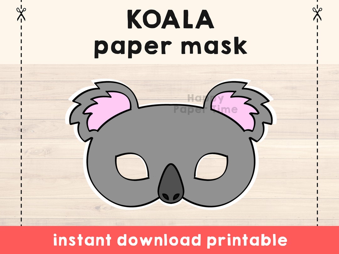 Koala Mask Printable, Koala Costume, Koala Birthday Theme Australian ...