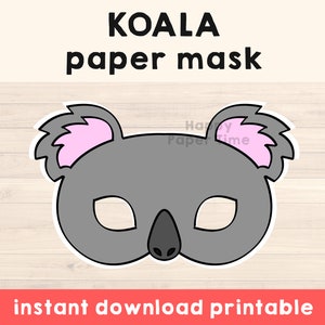 Koala Mask Printable, Koala Costume, Koala Birthday Theme Australian ...