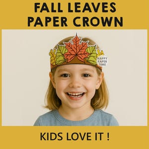 Fall Leaves Paper Headband Crown Thanksgiving Autumn Party Printable ...
