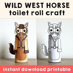 Horse Toilet Paper Roll Craft Wild West Party Coloring Printable ...