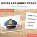 Police Cap Hat Paper Crown Party Coloring Printable Kids Craft ...