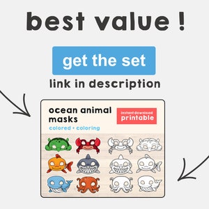 Crab Mask Template Costume Kids Diy Ocean Sea Animal Party Fun Favor ...