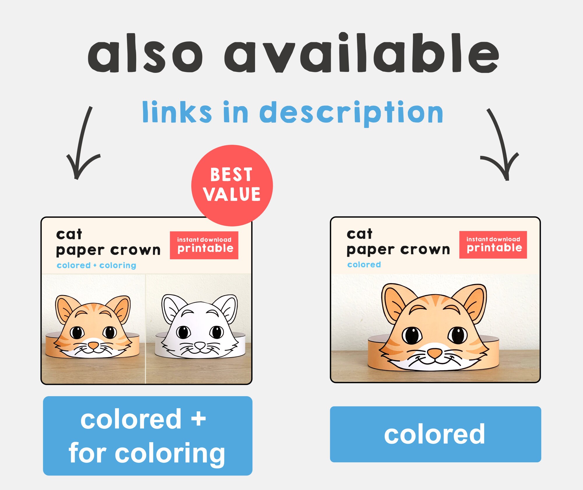 Cat Paper Crown Headband Pet Animal Printable Kids Craft - Etsy