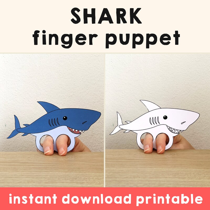 Shark Finger Puppet - Etsy
