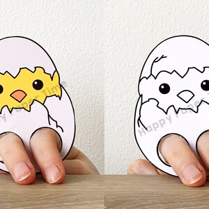 Chick Paper Craft Printable Farm Animal Finger Puppet Kids Craft Farm ...