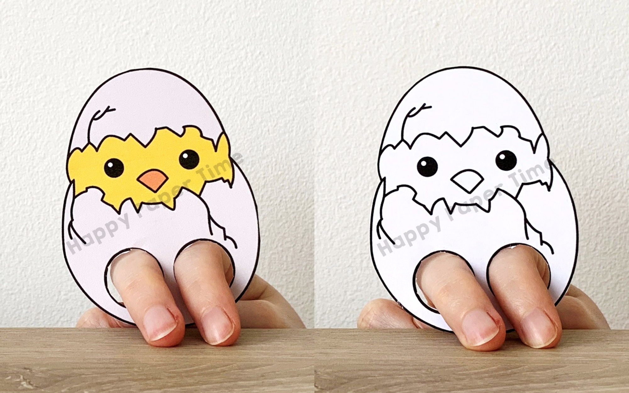 Chick Paper Craft Printable Farm Animal Finger Puppet Kids - Etsy