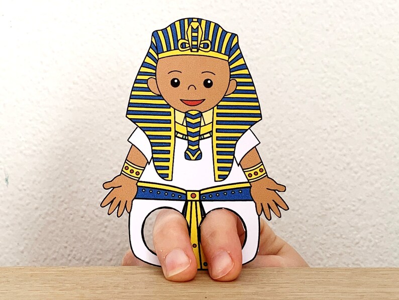 Pharaoh Paper Craft Printable Ancient Egypt Finger Puppet Kids - Etsy