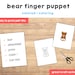 Bear Paper Craft Printable Woodland Animal Finger Puppet Kids Craft ...