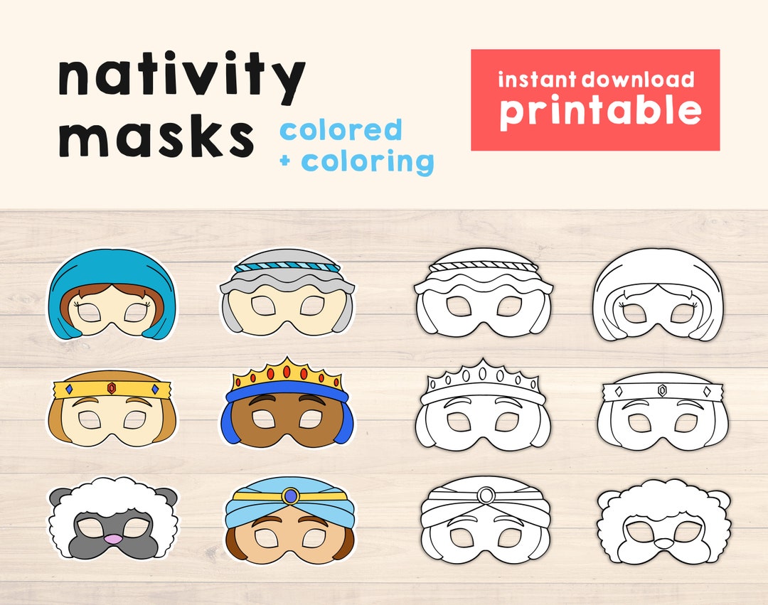 Nativity Masks Kids Nativity Play Kids Masks Nativity - Etsy