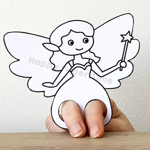 Fairy Paper Craft Printable Finger Puppet Template Kids Craft Activity ...