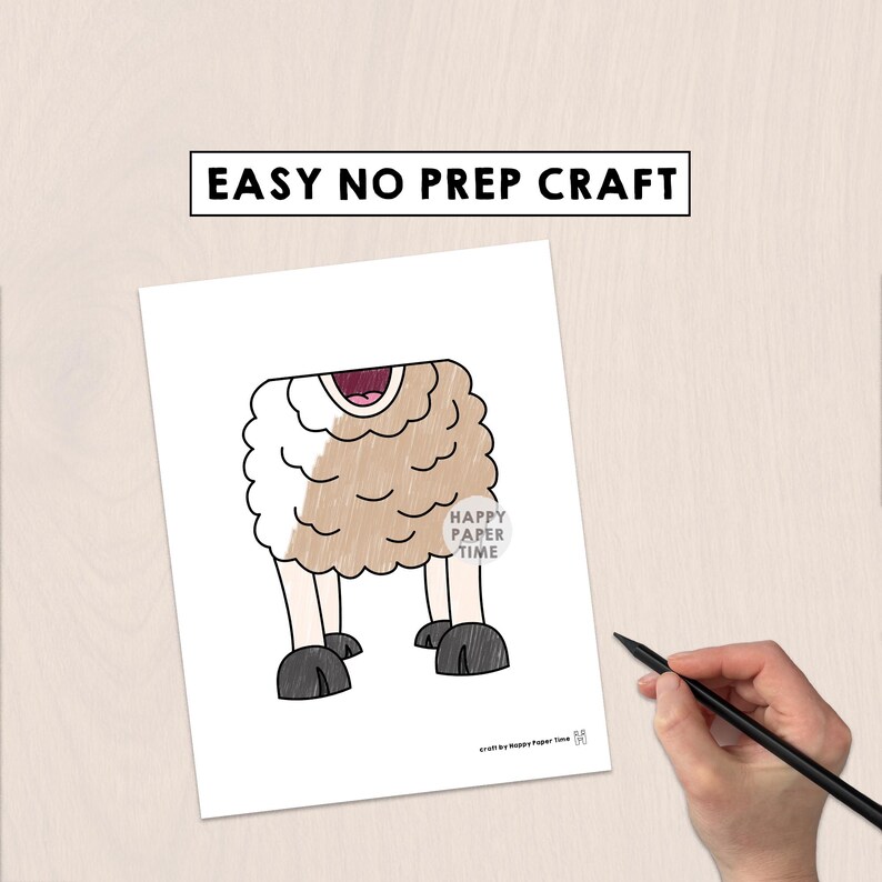 Sheep Lamb Paper Bag Puppet Printable Farm Animal Craft Activity Cut ...