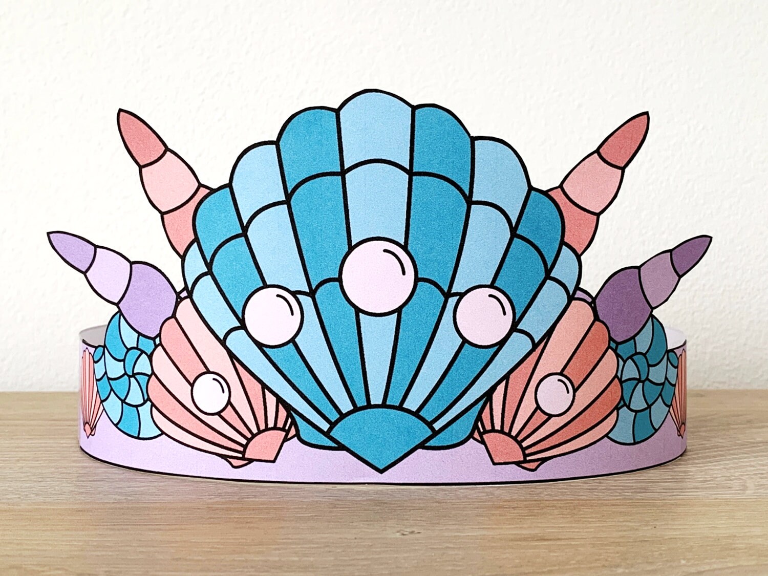 Mermaid Paper Crown Coloring Printable Kids Craft Mermaid | Etsy