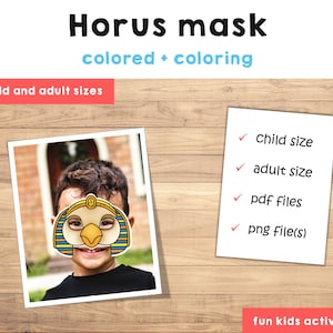 Horus Egypt God Mask Ancient Egypt Party Mask Template Costume Diy ...