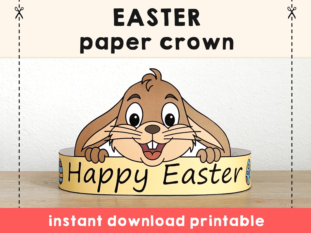 Easter Hat Paper Crown Headband Easter Bunny Day Party Activity ...