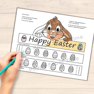 Easter Hat Paper Crown Headband Easter Bunny Day Party Activity ...