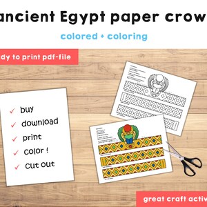 Ancient Egypt Scarab Paper Crown Princess Template Party Coloring ...
