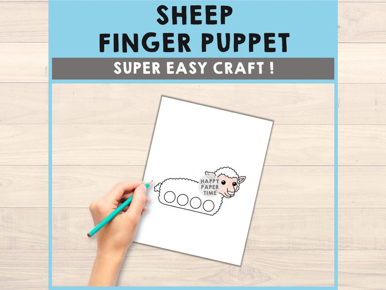 Sheep Paper Craft Printable Farm Animal Finger Puppet Pretend Play Kids ...