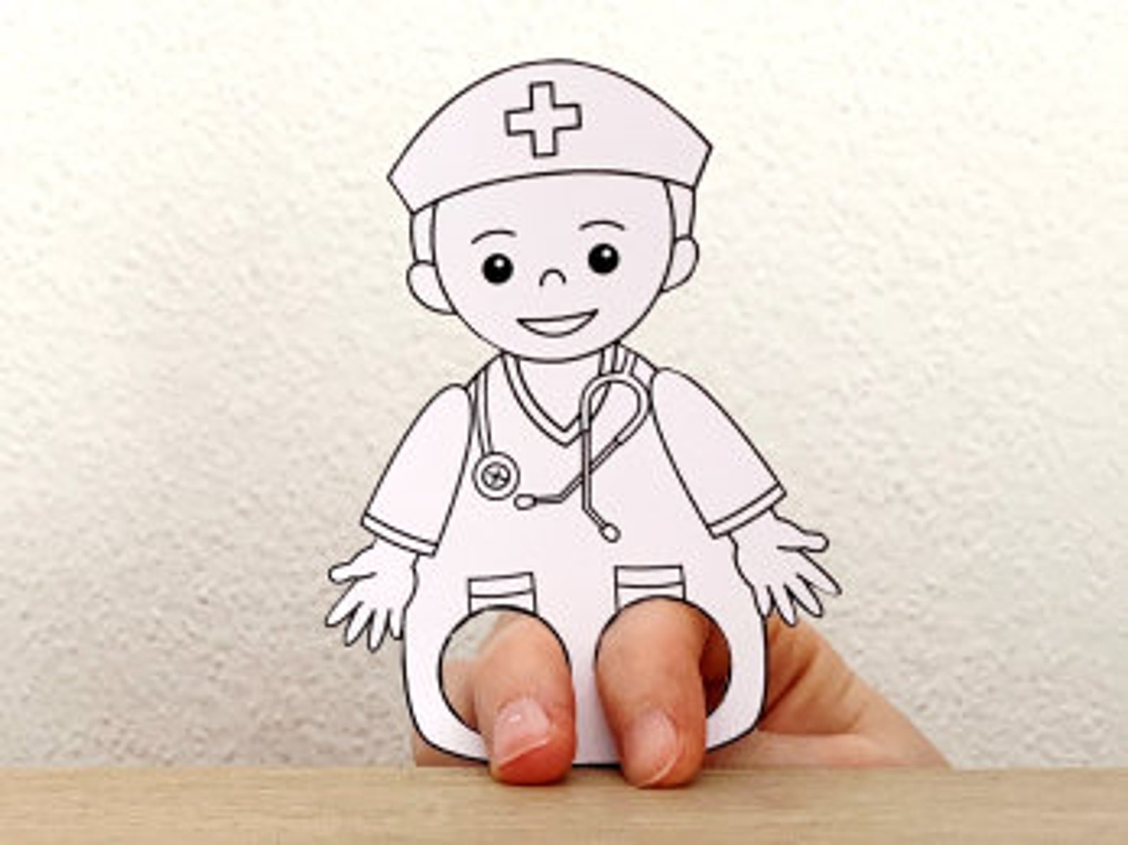 Nurse Paper Craft Printable Community Helper Finger Puppet - Etsy