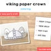 Viking Paper Crown Activity Printable Kids Craft Helmet - Etsy