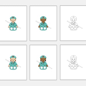 Nurse Paper Craft Printable Community Helper Finger Puppet Kids Doctor ...