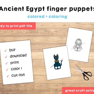 Ancient Egypt Paper Craft Printable Finger Puppet Template Kids Craft ...