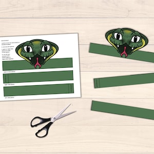 Cobra Paper Crown Party Coloring Printable Kids Craft Jungle Birthday ...