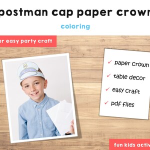 Postman Cap Hat Paper Crown Party Coloring Printable Kids Craft ...