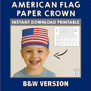 American Flag Paper Crown 4th of July Patriotic Headband Activity ...