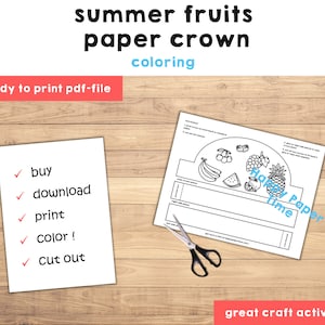 Fruits Summer Paper Crowns Spring Printable Kids Craft Coloring ...