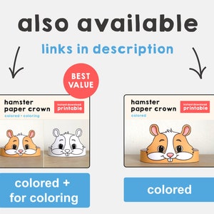 Hamster Paper Crown Headband Pet Animal Printable Kids Craft Rodent ...